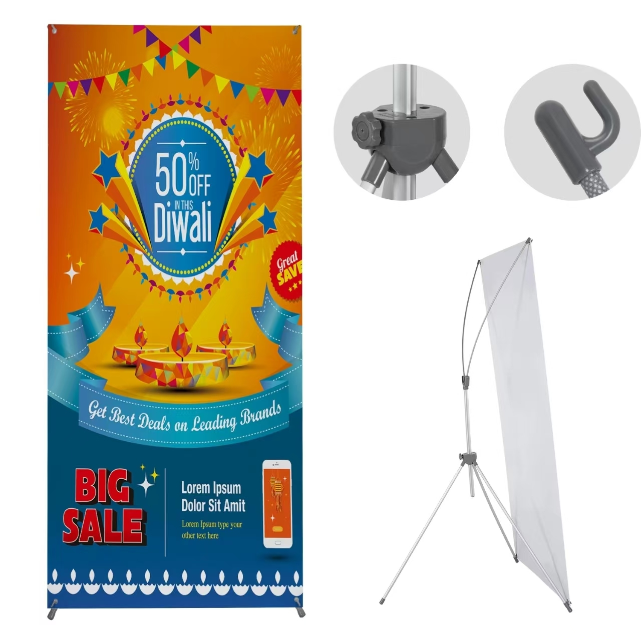 X Frame Banner Stand – Adjustable Portable Retractable Banner Display ...